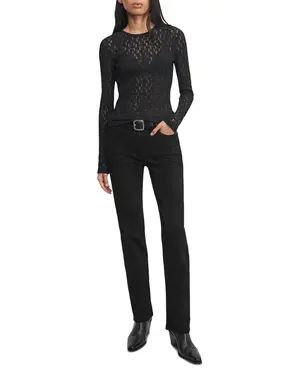 Rag & Bone Bardot Long Sleeve Textured Top
