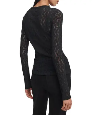 Rag & Bone Bardot Long Sleeve Textured Top