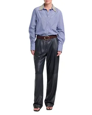 TWP Big Joe Embellished Collar Cotton Shirt
