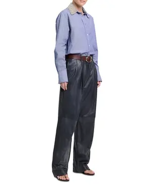 TWP Big Joe Embellished Collar Cotton Shirt