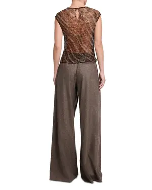 TWP Beaded Net Mesh Top
