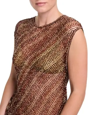 TWP Beaded Net Mesh Top