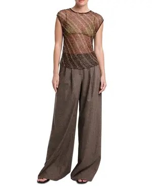 TWP Beaded Net Mesh Top