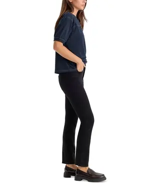 Good American Soft Tech Good Legs Mid Rise Straight Jeans In Black001