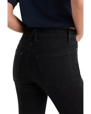 Good American Soft Tech Good Legs Mid Rise Straight Jeans In Black001