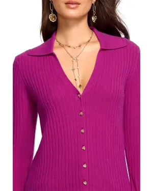Ramy Brook Cathy Cashmere Collared Cardigan