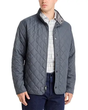 Peter Millar Suffolk Stand Collar Quilted Coat