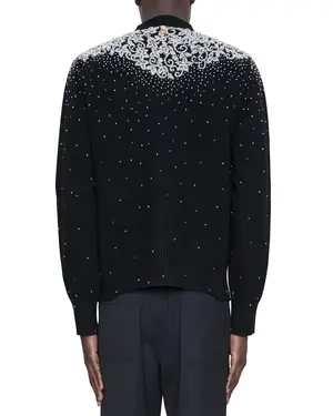 Amiri Beaded Micro Stars Wool & Cashmere Cardigan
