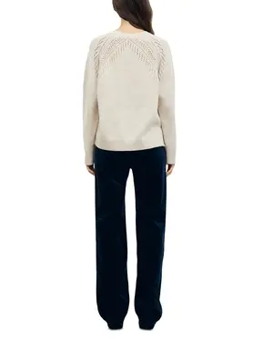 Gerard Darel Risa Wool Pointelle Trim Sweater