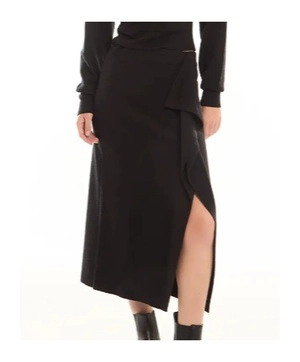 P.a.r.o.s.h Draped Knitted Midi Skirt