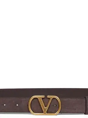 Valentino Garavani Brown Suede Vlogo Singature Belt