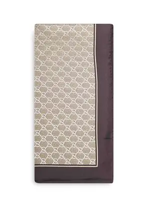 Gucci Gucci Women Brown Laminated Printed Silk Twill Carré Multicolor