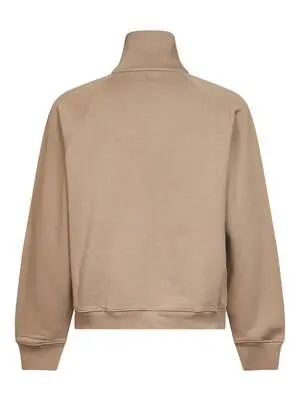 AMI Paris Beige Cotton De Cœur Half-zip Sweatshirt