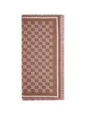 Gucci Brown Gg Wool Blend Scarf