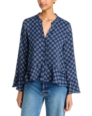 EMME Printed Crepe Flounce Shirt