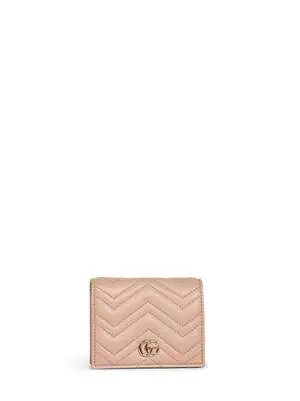 Gucci Pinky Beige Gg Marmont Card Case Wallet - Multicolor