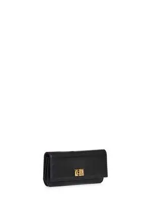 Fendi Black Leather Way Continental Wallet