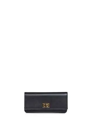 Fendi Black Leather Way Continental Wallet - Multicolor
