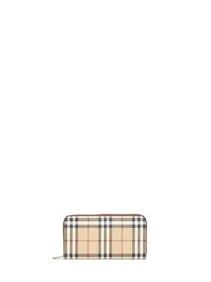 Burberry Archive Beige And Brier Brown Check Zip-around Wallet - Multicolor