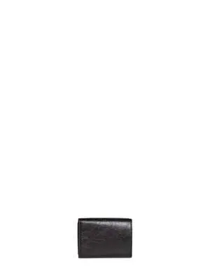 Fendi Black Mini Trifold Tube Compact Wallet