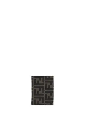 Fendi Tobacco Brown Card Case Ff Jacquard Card Case
