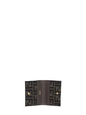 Fendi Tobacco Brown Card Case Ff Jacquard Card Case - Multicolor