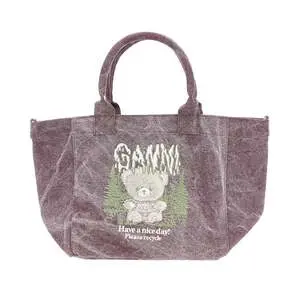 GANNI Small 'forest Teddy' Tote Bag - Purple
