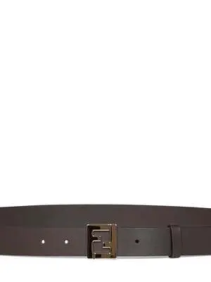 Fendi Dark Brown Smooth Leather 30 Mm Ff Belt