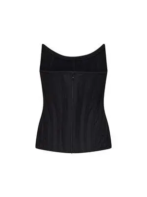 Giuseppe Di Morabito Black Stretch Twill Bustier Top