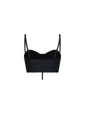 Dolce & Gabbana Black Stretch Satin Bustier Top