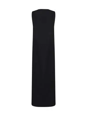 JIL SANDER Black Virgin Wool Asymmetric Top