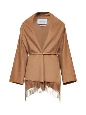 Max Mara Mabilita Short Cardigan Coat In Camel - Multicolor