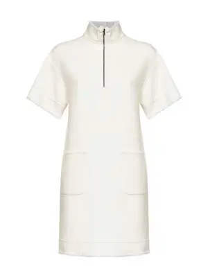 Max Mara White Virgin Wool Mini Dress