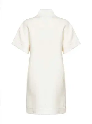 Max Mara White Virgin Wool Mini Dress