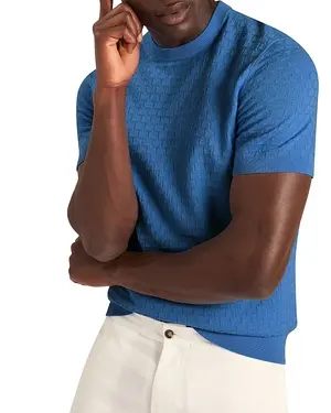 Ted Baker London Ingvi Short Sleeve Cotton Wool Tee - Blue