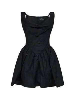 VIVIENNE WESTWOOD Black Floral Jacquard Mini Dress - Multicolor