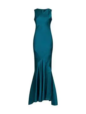 Max Mara Envers Satin Long Dress - Multicolor