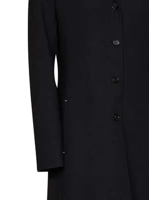 JIL SANDER Black Virgin Wool Long Single-breasted Coat