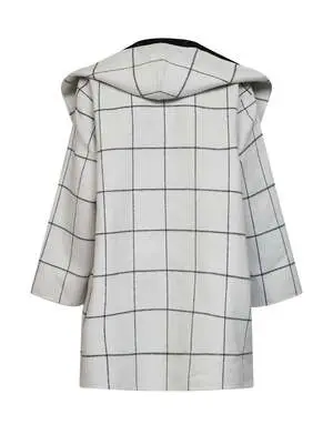 TOTEME Black And White Check Double Hooded Coat