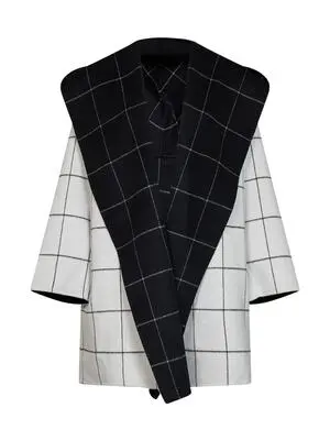 TOTEME Double Hooded Coat With Check Pattern - Multicolor