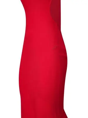 Jacquemus Red Compact Jersey The Palmier Midi Dress