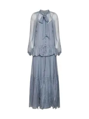 Chloé Silk Muslin Fluid Maxi Dress - Multicolor