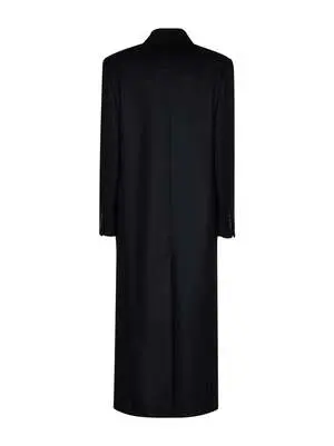 Max Mara Black Msteffige Tuxedo-style Long Coat
