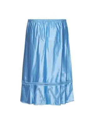 Rabanne Sunset Blue Viscose And Silk Satin Midi Skirt - Multicolor