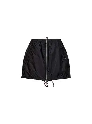 Prada Abbigliamento Black Re-nylon Zip-up Mini Skirt - Multicolor