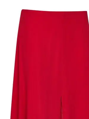 Valentino Garavani Red Silk Georgette Flared Midi Skirt - Multicolor