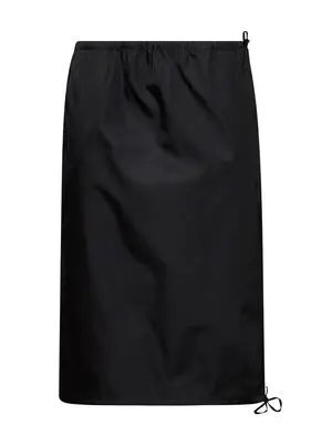Prada Black Re-nylon Straight Midi Skirt - Multicolor