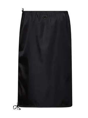 Prada Black Re-nylon Straight Midi Skirt - Multicolor