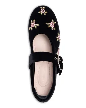 Simone Rocha Embellished Mary Jane Ballerina Flats - Black/rose Multi
