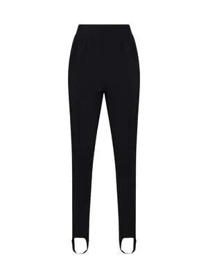 MUGLER Black Stretch Wool-blend Stirrup Tailored Leggings - Multicolor